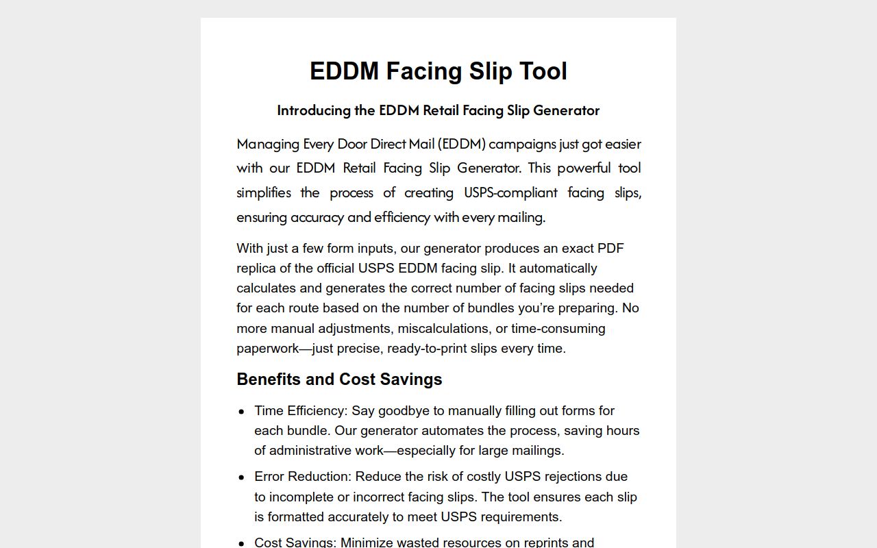 EDDM.Tools - Simplify Your Every Door Direct Mail Process